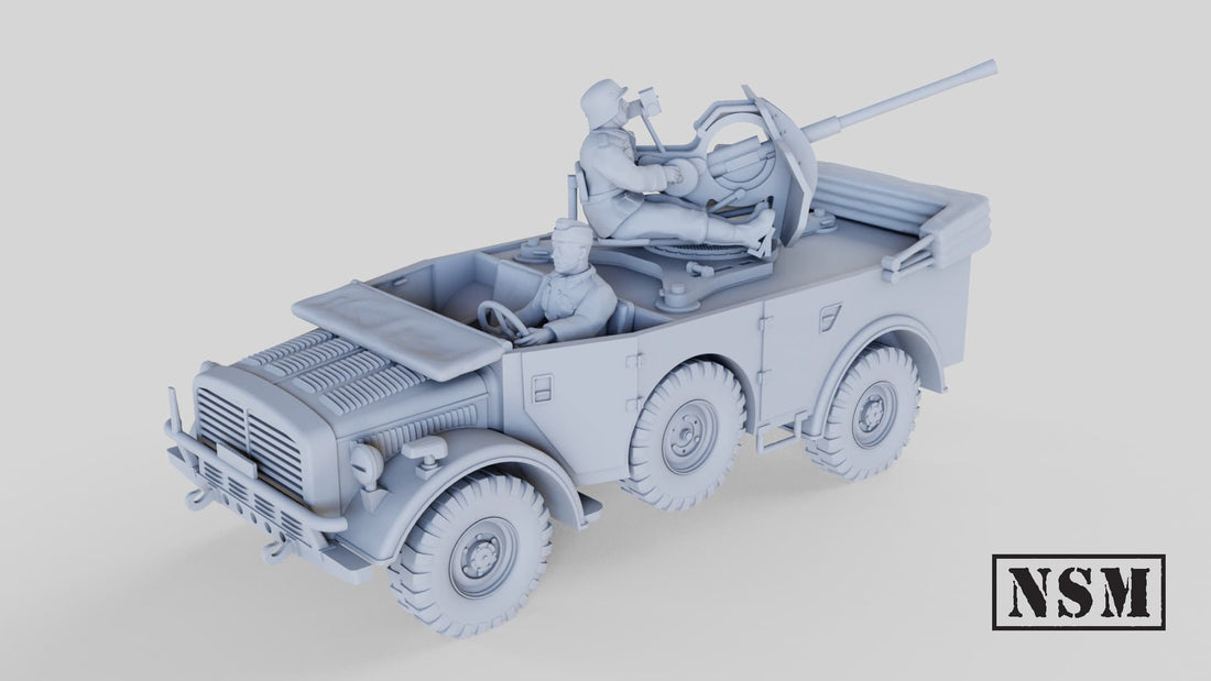 WW2 Horch heavy car with 2cm flak 20mm – Plastic Soldier 3D