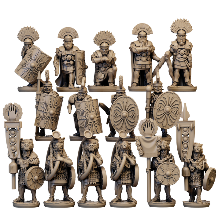13.5mm Early Imperial Roman Foot Command – Plastic Soldier 3D